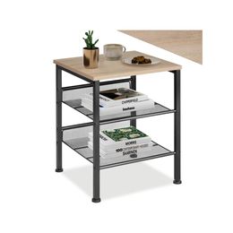 TecTake Schlafzimmertisch, 40,5 x 40 x 50,5 cm, Ablage & 2 Gitterablagen | Gr.: onesize