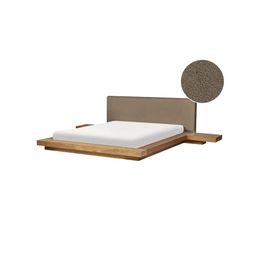 Beliani Wasserbett ZEN in Braun/Beige - (W) 308 x (H) 86 x (L) 229 cm | Gr.: onesize
