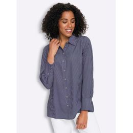 Sieh an! Longbluse in marine-ecru-gestreift | Gr.: 54