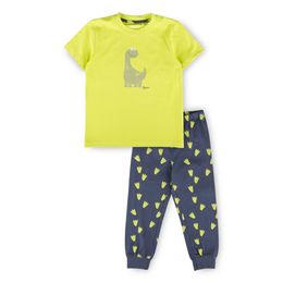 Sigikid Pyjama Nachtw&auml;sche in Neongr&uuml;n-Dunkelblau | Gr.: 128