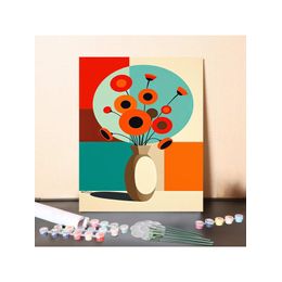 ARTNANAS DIY Malen nach Zahlen Set-"Geometrischer Strau&szlig;" | Gr.: 30x40-ohne-rahmen