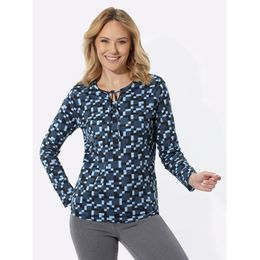 Sieh an! Langarm-Shirt in dunkelblau-schwarz-bedruckt | Gr.: 54
