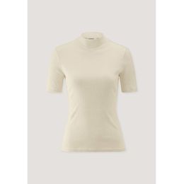 hessnatur Mock-Neck Shirt Slim aus Bio-Baumwolle in naturweiss | Gr.: 44
