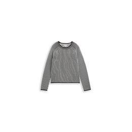 Tom Tailor Pullover in black white plaited knit | Gr.: 3XL