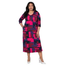 Ulla Popken Kleid in dunkel weinrot | Gr.: 46-48