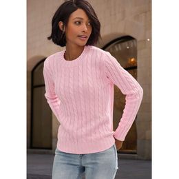 Lascana Rundhalspullover in ros&eacute; | Gr.: 36-38