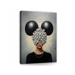 WALLARENA Leinwandbild Frau in Schwarz | Gr.: 40 x 30 cm