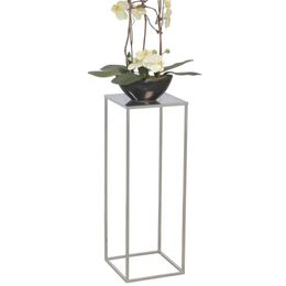 Pharao24.de Telefontisch Blumentisch aus Metall in Silberfarben