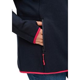 sheego Gro&szlig;e Gr&ouml;&szlig;en Funktionsjacke aus Fleece, temperaturausgleichend, tiefblau, Gr&ouml;&szlig;e 44/46 - Damen