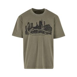 Karl Kani T-Shirt 'Skyline' Herren Gr&ouml;&szlig;e XL khaki / schwarz