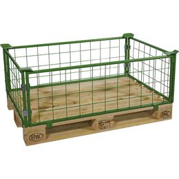 ratioform economy Gitter-Aufsatzrahmen, vier Gitterw&auml;nde, zum Aufsetzen, f&uuml;r Paletten 1200 x 800, H 400 mm