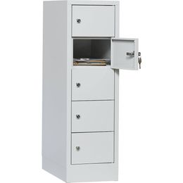Wolf Wertfachschrank, 1 Abteil, lichtgrau, 5 F&auml;cher