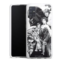 DeinDesign Galaxy A51 Handy Silikon H&uuml;lle Case wei&szlig; Handyh&uuml;lle Star Wars Official Licensed Product Darth Vader Silikon Case