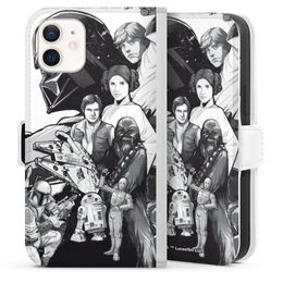 DeinDesign iPhone 12 mini Handy Klapph&uuml;lle Handyh&uuml;lle aus Kunst Leder wei&szlig; Flip Case Official Licensed Product Star Wars Darth Vader Sideflip mit Lasche
