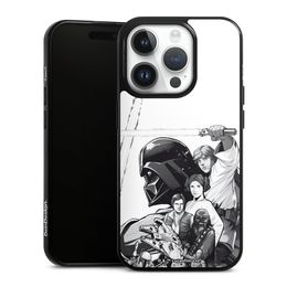 DeinDesign iPhone 14 Pro Handy Slim Case extra d&uuml;nn Silikon Handyh&uuml;lle schwarz H&uuml;lle Star Wars Official Licensed Product Darth Vader Silikon Slim Case