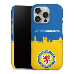 DeinDesign iPhone 16 Pro Handy Premium Case Smartphone Handyh&uuml;lle Schutzh&uuml;lle gl&auml;nzend Logo Eintracht Braunschweig Official Licensed Product Premium Case