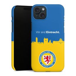 DeinDesign iPhone 15 Plus Handy Premium Case Smartphone Handyh&uuml;lle Schutzh&uuml;lle matt Logo Eintracht Braunschweig Official Licensed Product Premium Case