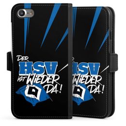 DeinDesign iPhone SE (2022) Handy Klapph&uuml;lle Handyh&uuml;lle aus Kunst Leder schwarz Flip Case Ascent Hamburger Sv Hsv Sideflip mit Lasche