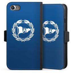 DeinDesign iPhone SE (2020) Handy Klapph&uuml;lle Handyh&uuml;lle aus Kunst Leder schwarz Flip Case Arminia Bielefeld Official Licensed Product Soccer Sideflip mit Lasche