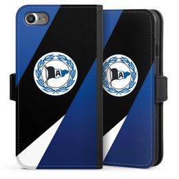 DeinDesign iPhone SE (2020) Handy Klapph&uuml;lle Handyh&uuml;lle aus Kunst Leder schwarz Flip Case Arminia Bielefeld Official Licensed Product Dsc Sideflip mit Lasche