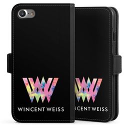 DeinDesign iPhone 8 Handy Klapph&uuml;lle Handyh&uuml;lle aus Kunst Leder schwarz Flip Case Music Wincent Weiss Official Licensed Product Sideflip mit Lasche