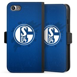 DeinDesign iPhone SE (2020) Handy Klapph&uuml;lle Handyh&uuml;lle aus Kunst Leder schwarz Flip Case Fc Schalke 04 Official Licensed Product Sideflip mit Lasche