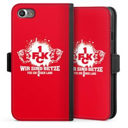 DeinDesign iPhone SE (2020) Handy Klapph&uuml;lle Handyh&uuml;lle aus Kunst Leder schwarz Flip Case 1. Fc Kaiserslautern Spruch Official Licensed Product Sideflip mit 