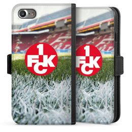 DeinDesign iPhone 8 Handy Klapph&uuml;lle Handyh&uuml;lle aus Kunst Leder schwarz Flip Case Stadium 1. Fc Kaiserslautern Official Licensed Product Sideflip mit Lasche