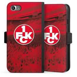 DeinDesign iPhone SE (2020) Handy Klapph&uuml;lle Handyh&uuml;lle aus Kunst Leder schwarz Flip Case 1. Fck 1. Fc Kaiserslautern Official Licensed Product Sideflip mit 