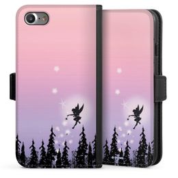 DeinDesign iPhone SE (2020) Handy Klapph&uuml;lle Handyh&uuml;lle aus Kunst Leder schwarz Flip Case Official Licensed Product Tinkerbells Disney Sideflip mit Lasche
