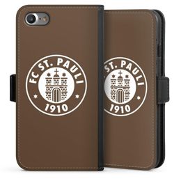 DeinDesign iPhone SE (2020) Handy Klapph&uuml;lle Handyh&uuml;lle aus Kunst Leder schwarz Flip Case Fc St. Pauli Official Licensed Product Coat Of Arms Sideflip mit Lasche