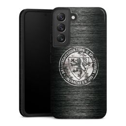 DeinDesign Galaxy S22 Handy Panzer Handyh&uuml;lle robuste Outdoor H&uuml;lle Schutzh&uuml;lle matt Eintracht Braunschweig Logo Official Licensed Product Tough Case