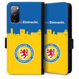 DeinDesign Galaxy S20 Handy Klapph&uuml;lle Handyh&uuml;lle aus Kunst Leder schwarz Flip Case Logo Eintracht Braunschweig Official Licensed Product Sideflip mit Lasche