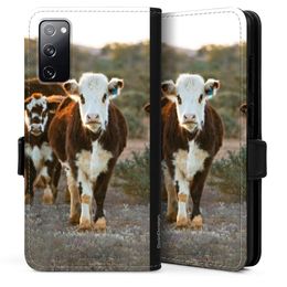 DeinDesign Galaxy S20 Handy Klapph&uuml;lle Handyh&uuml;lle aus Kunst Leder schwarz Flip Case Cow Farmer Calf Sideflip mit Lasche