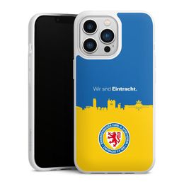 DeinDesign iPhone 13 Pro Handy Silikon H&uuml;lle Case wei&szlig; Handyh&uuml;lle Logo Eintracht Braunschweig Official Licensed Product Silikon Case