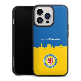 DeinDesign iPhone 13 Pro Handy Premium Silikon H&uuml;lle Handyh&uuml;lle schwarz Case Logo Eintracht Braunschweig Official Licensed Product Silikon Premium Case