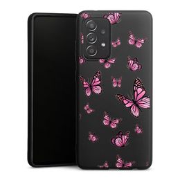 DeinDesign Galaxy A52s 5G Handy Premium Silikon H&uuml;lle Handyh&uuml;lle schwarz Case Muster Butterfly Motiv Ohne Hintergrund Silikon Premium Case
