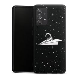 DeinDesign Galaxy A52s 5G Handy Premium Silikon H&uuml;lle Handyh&uuml;lle schwarz Case Astronaut Comic Paper Silikon Premium Case