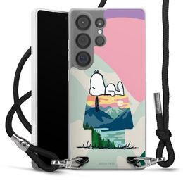 DeinDesign Galaxy S25 Ultra Handy Carry Case H&uuml;lle mit Band Handykette zum Umh&auml;ngen schwarz Official Licensed Product Peanuts Snoopy Carry Case
