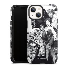 DeinDesign iPhone 13 Mini Handy Panzer Handyh&uuml;lle robuste Outdoor H&uuml;lle Schutzh&uuml;lle gl&auml;nzend Star Wars Official Licensed Product Darth Vader Tough Case