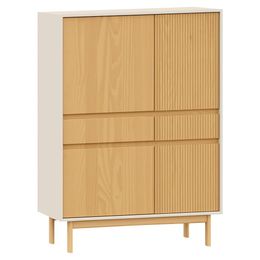 Livetastic Highboard Cava, Pinien, Kaschmir, Holz, Pinie,Pinie,Pinie,Pinie, massiv, 4 F&auml;cher, 2 Schublade(n) Schubladen, 102x136x42 cm, Holzm&ouml;bel, Kleinm&ouml;bel Holz, Holzkommoden, Highboards Holz