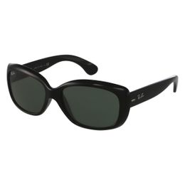 Ray-Ban RB4101 JACKIE OHH | Damen-Sonnenbrille | Fassung: Vollrand, Butterfly, Kunststoff, Schwarz | Glasfarbe: Gr&uuml;n
