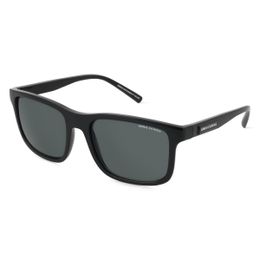 Armani Exchange 0AX4145S | Herren-Sonnenbrille | Fassung: Vollrand, Eckig, Kunststoff, Schwarz Gl&auml;nzend | Glasfarbe: Grau