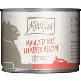 MjAMjAM Mahlzeit mit leckeren Herzen Katzen-Nassfutter hoher Fleischanteil 6x200g