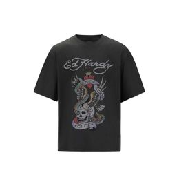 Ed Hardy T-Shirt 'New York City Diamante' Herren Gr&ouml;&szlig;e L blau / rot / schwarz / wei&szlig;