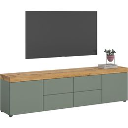 Lowboard OTTO HOME, B:200cm H:54cm T:37cmsmoke gr&uuml;n, wotan eiche nachbildung, Wohnzimmer, Sideboards, "MAMBO, TOPSELLER, Breite 200 cm, 2 T&uuml;ren, 4