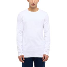 Mustang Herren Langarmshirt "Arlington-RH"hellwei&szlig;, Gr. XXL, unifarben, Jersey, Obermaterial: 100% Baumwolle, Shirts, Slim fit