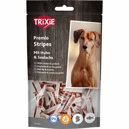 Trixie PREMIO Stripes mit H&uuml;hnchen und Seelachs Hundesnacks kalorienarm 6x75g