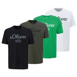 s.Oliver T-Shirt Herren Gr&ouml;&szlig;e XL oliv / grasgr&uuml;n / schwarz / wei&szlig;