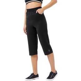 Damen Caprihose mit Glitzerstickerei schwarz, Gr&ouml;&szlig;e 44
